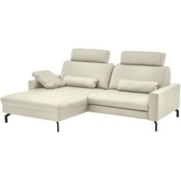 Ecksofa DIE PLANBAR, B:248cm H:114cm T:179cm, wei&szlig;, Wohnzimmer, Sofas, "PN-EM20028 L-Form mit Kopfst&uuml;tzen", wahlweise mit motorischem Canape