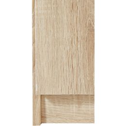Kleiderschrank Priess, B:48cm H:193cm T:54cm, braun, Holzwerkstoff, Schlafzimmer, Schr&auml;nke, 1-bis 5-t&uuml;rig, mit silberfarbigen Applikationen
