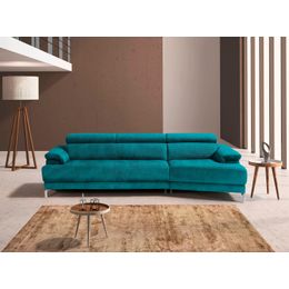 Ecksofa Egoitaliano, B:246cm H:99cm T:140cm, blau, Wohnzimmer, Sofas, "Soul, extravagantes Designsofa, Megasofa, super bequem, tolle Details", mit