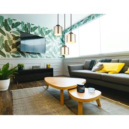 Globo LIGHTING H&auml;ngeleuchte "FELICIA", &Oslash; 33cm H: 120cm, 1 Stk., gold, Wohnzimmer, Leuchten, H&auml;ngelampe Esszimmer-Leuchte Esstischleuchte Wohnzimmer