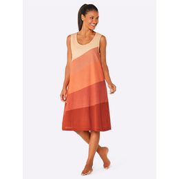 feel good Damen Sommerkleid "Sommerkleid", orange, Gr. 48, bedruckt, gemustert, mehrfarbig, 100% Baumwolle, Kleider