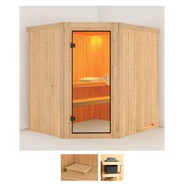 Karibu Sauna "Laila", ohne Ofen, (ohne Ofen), beige, Saunen, ohne Ofen