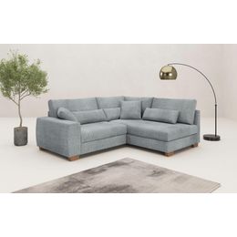 Ecksofa MR. COUCH, B:227cm H:68cm T:190cm, silber, Dolce (100% Polyester), Wohnzimmer, Sofas, "Hilla L-Form, bis 140 kg belastbar", mit