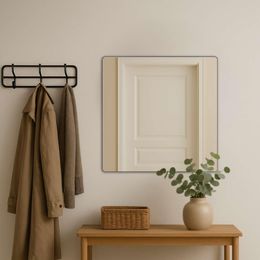 Spiegel Loevschall, B:80cm H:80cm T:1,5cm, schwarz, Spiegelglas, Badezimmer, Spiegel, "Refine Wandspiegel rechteckig &ndash; eleganter Designspiegel mit