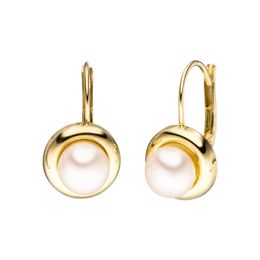 Jobo Damen Perlenohrringe, Gelbgold 333 Perlen, gold, Gelbgold 333, Perlen, Ohrringe, rund 333 Gold mit S&uuml;&szlig;wasser-Zuchtperlen