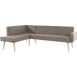 Eckbank, B:158cm H:84cm T:239cm, grau, exxpo - SOFA FASHION, 100% Polyester, Esszimmer, Sitzb&auml;nke, "Lungo, moderne Kedernaht, bequem und elegant,