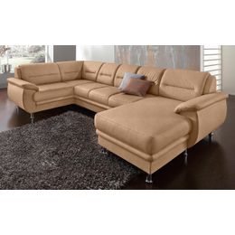 Sit & More Wohnlandschaft SIT & MORE, B:312cm H:85cm T:179cm, braun, NaturLEDER (echtes Rindleder)/Korpus passendes Kunstleder Softlux;Luxus-Microfaser Altara