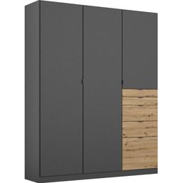 Schrank-Set Rauch, B:253cm H:197cm T:195cm, grau, Holzwerkstoff, Kastenmöbel-Sets, "Kleiderschrank Schrank Garderobe Wäscheschrank Ankleide ONTARIO",