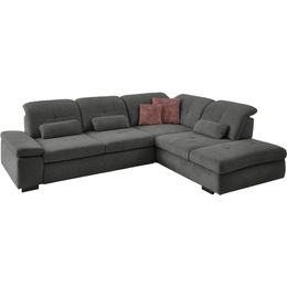 Ecksofa DIE PLANBAR, B:312cm H:85cm T:260cm, grau, 85% Polyester;15% Nylon, Wohnzimmer, Sofas, "MP-IN16012 L-Form mit Federkern-Polsterung", inkl.