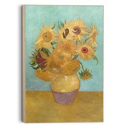 Wandbild Reinders, B:90cm H:60cm T:3cm, gelb, Wohnzimmer, Bilder, "Van Gogh - Sonnenblumen", Wohnzimmer - Alte Meister - Gelb - MDF - Kunst - 90x60 cm