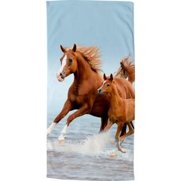 Strandtuch Good Morning, B:75cm L:150cm, bunt, Microfaser, Obermaterial: 100% Polyester, Handt&uuml;cher, "Free", Mikrofaser, 75x150, Schnelltrocknend,