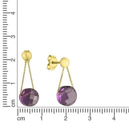 Celesta Damen Paar Ohrh&auml;nger "375/- Gelbgold Amethyst", one-size, Gold, gelb, Gold, Ohrringe