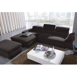 Sit & More Ecksofa SIT & MORE, B:286cm H:73cm T:174cm, schwarz, 100% Polyester;Luxus-Kunstleder/Struktur (88% Polyester, 12% Polyamid), Wohnzimmer, Sofas,
