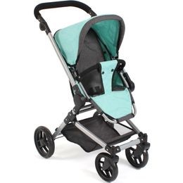 Bayer Chic 2000 CHIC2000 Kinder Kombi-Puppenwagen "Fides 3in1, Melange Mint", grau, Kunststoff, Polyester, Stahl, B:61cm H:85cm T:61cm, Puppenwagen, mit Babywanne,