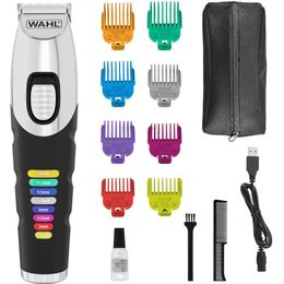 WAHL Bartschneider "Color Trim", schwarz, B:4cm H:15,5cm T:4cm, Haarschneider, Farbcodierte Aufsteckkämme, Lithium-Ionen-Technologie, USB Aufladung
