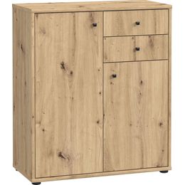 Kommode FORTE, B:73,7cm H:85,5cm T:34,8cm, braun, Dekorfolie, FSC-zertifizierter Holzwerkstoff, Flur, Sideboards, "Tempra", Breite 73,7 cm