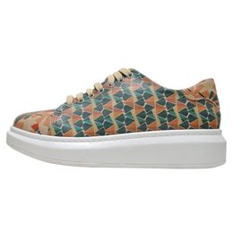 DOGO Damen Plateausneaker "Myra Low-Top Sneaker Texture Damen Sneaker", Gr. 36, bunt, Lederimitat, Schuhe, Handgefertigt