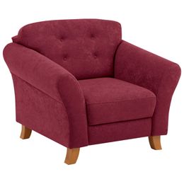 Sessel Home Affaire, B:101cm H:89cm T:90cm, rot, Struktur weich ( 97% Polyester, 3% Baumwolle);Luxus-Microfaser ALTARA NUBUCKr (100%
