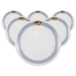 Seltmann Weiden Speiseteller "Speiseteller Compact Bayern ø 25,4 cm 6er Set bunt", bunt, Speiseteller