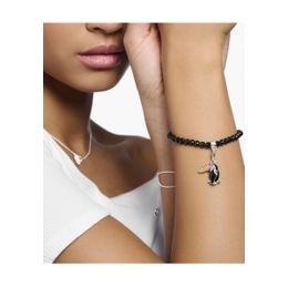 Thomas Sabo Damen Armband "rosa Perlen, schwarze Perlen, A2097-034-9-L19V, A2097-130-11-L19V", 19, Silber 925 (recycelt), silber, Silber 925