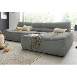 Ecksofa DOMO collection, B:288cm H:81cm T:175cm, grau, Wohnzimmer, Sofas, "Cesena moderne Polsterecke mit flachen Armlehnen, L-Form", fester
