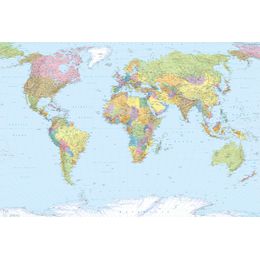Komar Vliestapete "Vlies - World Map - Gr&ouml;&szlig;e 368 x 248 cm", B/L: 368m x 248m, Rollen: 1, bunt, Wohnzimmer, Tapeten, Wohnzimmer, Schlafzimmer