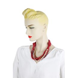 Damen Kette mit Anh&auml;nger "Nele", rot, Basic, Collezione Alessandro, Glas, Halsketten, aus vielen verschiedenen Perlen