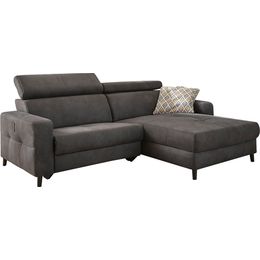 Jockenh&ouml;fer Ecksofa, B:247cm T:100cm, grau, JOCKENH&Ouml;FER GRUPPE, Korpus: 100% Polyester;Kissen: 80% Polyester, 20% Baumwolle, Wohnzimmer, Sofas, "Doppio L-Form