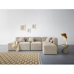 Ecksofa Home Affaire, B:303cm H:76,5cm T:93cm, grau, 100% Polyester, Wohnzimmer, Sofas, "Sundstrup L-Form", Modulserie, individuelle Zusammenstellung