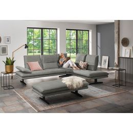 Ecksofa W.Schillig, B:284cm H:94cm T:224cm, grau, Stoff S37 (100% Polyester): Luxus-Microfaser in Lederoptik, Wohnzimmer, Sofas, "broadway,