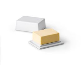 CONTINENTA Butterdose, B/H/L: 10cm x 6cm x 12cm, wei&szlig;, Lebensmittelaufbewahrungsbeh&auml;lter, f&uuml;r 250g Butter, 12x10x6cm