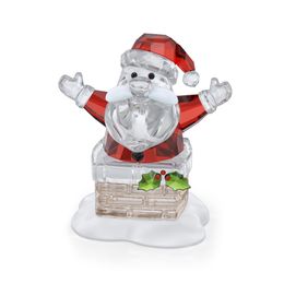 Swarovski Weihnachtsfigur "Kristallfigur Sammelfigur Weihnachtsmann und Schornstein", gold, Swarovski Kristall, Dekofiguren