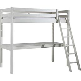 Hochbett Vipack, B:164,5cm H:190cm L:209cm, wei&szlig;, Jugendzimmer, Hochbetten, "Pino, Kiefer massiv, sehr standfest, Made in Europe, mit Sessel", inkl.