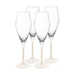 Villeroy & Boch VILLEROY & BOCH Champagnerglas "Champagnergläser Manufacture Rock 260 ml 4er Set weiß-transparent", weiß, Trinkgefäße