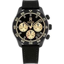 Tommy Hilfiger Herren Chronograph "TH85 CARBON", schwarz, Armbanduhren, Quarzuhr, Armbanduhr, Herrenuhr, analog, Tag, Stoppfunktion