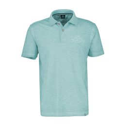 Lerros Herren Poloshirt "Lerros Poloshirt mit lässigem Brustprint", blau, Gr. S, 100% Baumwolle, Shirts