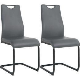 Freischwinger Inosign, B:42cm H:98cm T:56cm, grau, Metall, Polyurethan, St&uuml;hle, mit Wellenunterfederung