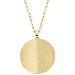 Fossil Damen Kette mit Anhänger "Schmuck Geschenk Edelstahl Halskette HARLOW LINEAR", Edelstahl, L: 45,5, gold, Edelstahl, Halsketten