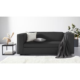 Schlafsofa Home Affaire, B:210cm H:84cm T:95cm, grau, Kinderzimmer, Sofas, "Asmund, Design-Schlafsofa, komfortable Bedienung", perfekter Sitzkomfort,