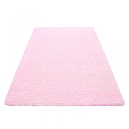 Hochflor-Teppich, B:60cm H:30mm L:110cm, pink, Ayyildiz Teppiche, Kunstfaser, Teppiche, "Life Shaggy 1500", Langflor, uni, gro&szlig;e Farbauswahl, robust,