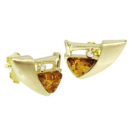 OSTSEE-SCHMUCK Damen Paar Ohrstecker "OSTSEE-SCHMUCK Ohrstecker Sigri Ohrstecker Sigri", 16 x 10mm, Gelbgold 333, gelb, Gelbgold 333, Ohrringe