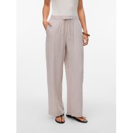 Véro Moda VERO MODA Damen Schlupfhose "VMLINN LINEN PANTS WVN NOOS", grau, Gr. XS, meliert, Web, Obermaterial: 55% Leinen, 45% Viskose, Hosen, Sommerhose, mit