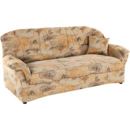 3-Sitzer DOMO collection, B:200cm H:91cm T:92cm, beige, Luxus-Microfaser (100% Polyester), mit Muster;Struktur (100% Polyester), Sofas, "Bahia,