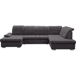 Wohnlandschaft WERK2, B:332cm H:105cm T:217cm, grau, 92% Polyester, 8% Nylon, Sofas, "Kordula-New Multifunktion Couch, Breite 332cm, U-Form", Sofa in