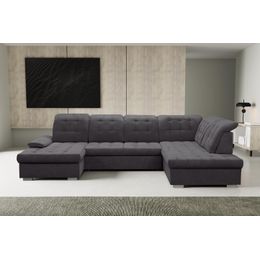 Wohnlandschaft WERK2, B:332cm H:105cm T:217cm, grau, 92% Polyester, 8% Nylon, Sofas, "Kordula-New Multifunktion Couch, Breite 332cm, U-Form", Sofa in