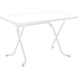 Klapptisch Best, B:110cm H:73cm T:70cm, weiß, Stahl/Laminierte Tischplatte, Garten, Tische, "Madrid", quadratisch
