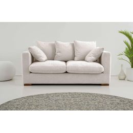 2-Sitzer Home Affaire, B:175cm H:80cm T:113cm, beige, 100% PES, Sofas, "Coray", extra weich und kuschelig, F&uuml;llung mit Federn und Daunen