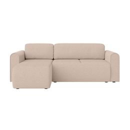 Ecksofa OTTO HOME, B:250cm H:86cm T:166cm, beige, 100% Polyester, Wohnzimmer, Sofas, "Zacharia wahlweise Schlafsofa mit Bettkasten, B/T/H 250/166/86