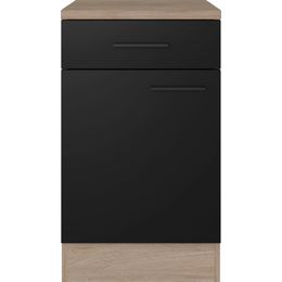 Unterschrank Flex-Well, B:50cm H:85cm T:60cm, schwarz, Holzwerkstoff, K&uuml;che, Schr&auml;nke, "Capri", (B x H x T) 50 x 85 x 60 cm, individuell kombinierbar