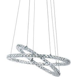 Eglo Hängeleuchte "VARRAZO Pendellampe, Stahl und Glas, Hängelampe, Esszimmerlampe, Lampe", 1, Ø 55cm H: 120cm, 1 Stk., silber, Esszimmer, Leuchten,
